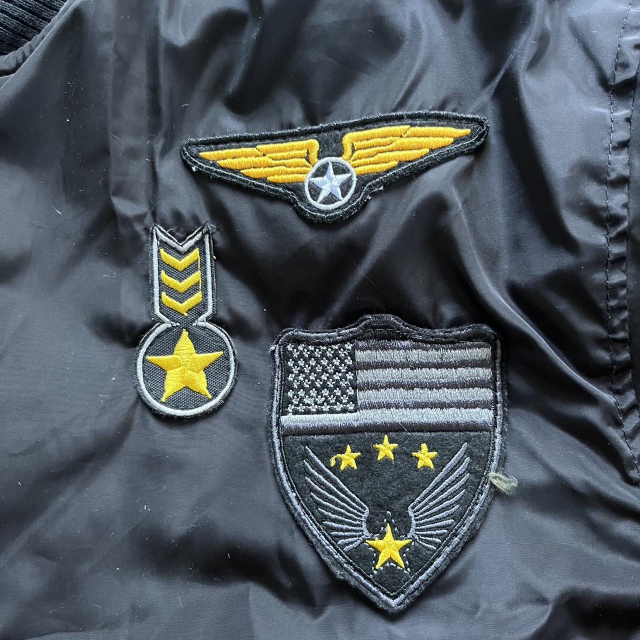 Puffy Jacket with Badges L 100% polyester - Depop