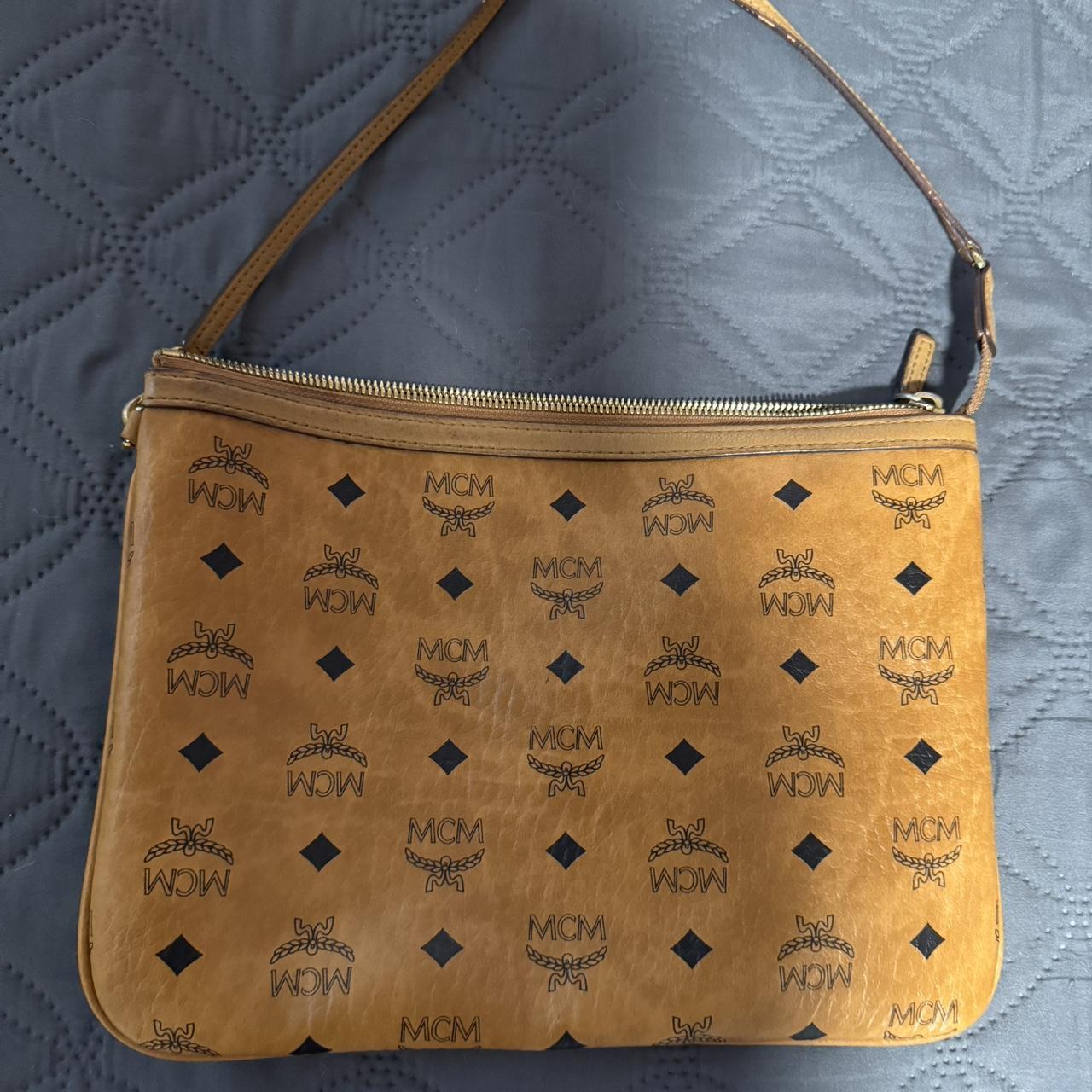 AUTHENTIC Tan and black MCM crossbody bag should... | Depop