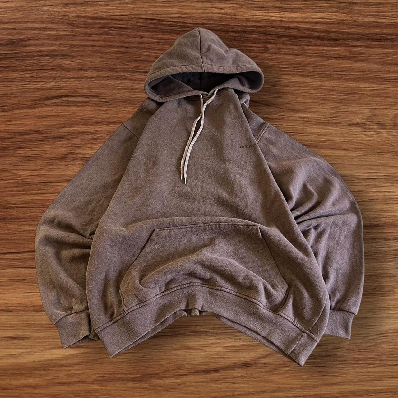 Boohoo Mens Brown Pullover Hoodie Sweatshirt OFCL... | Depop