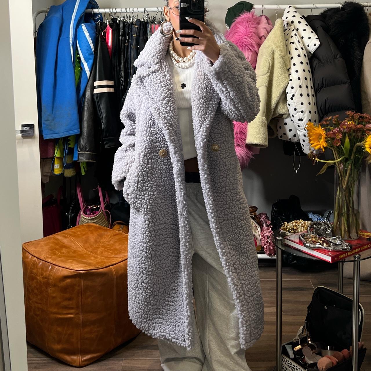 ugg lilac teddy coat size small never worn - Depop