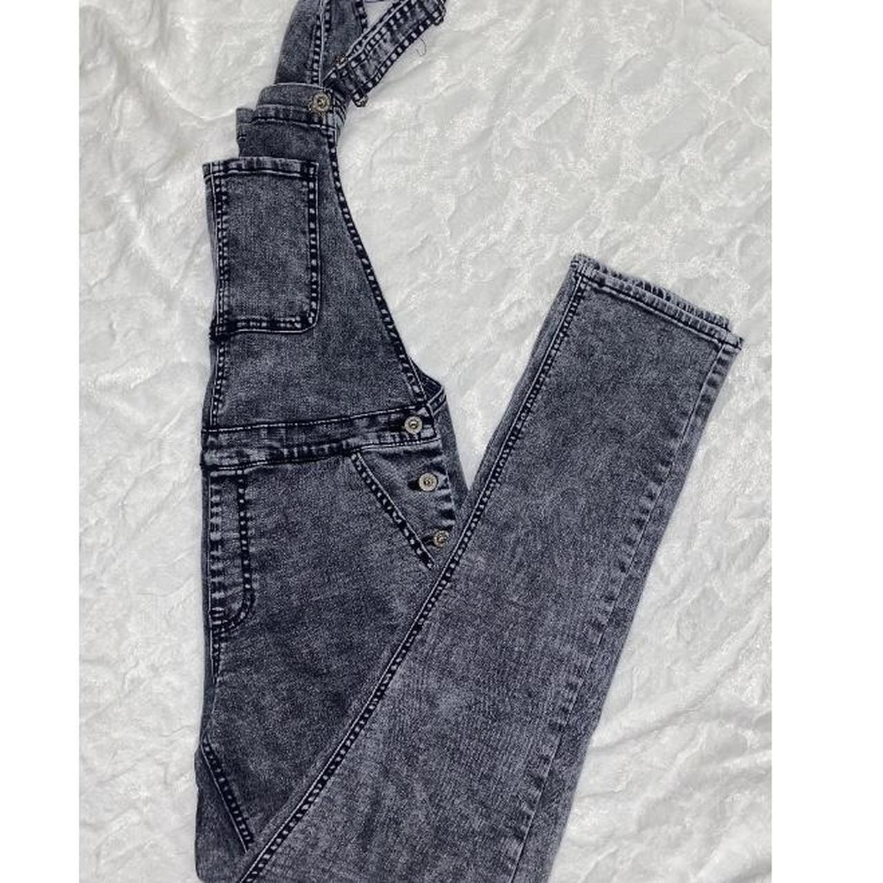 Black/Gray Denim Overalls Size S Women - Depop
