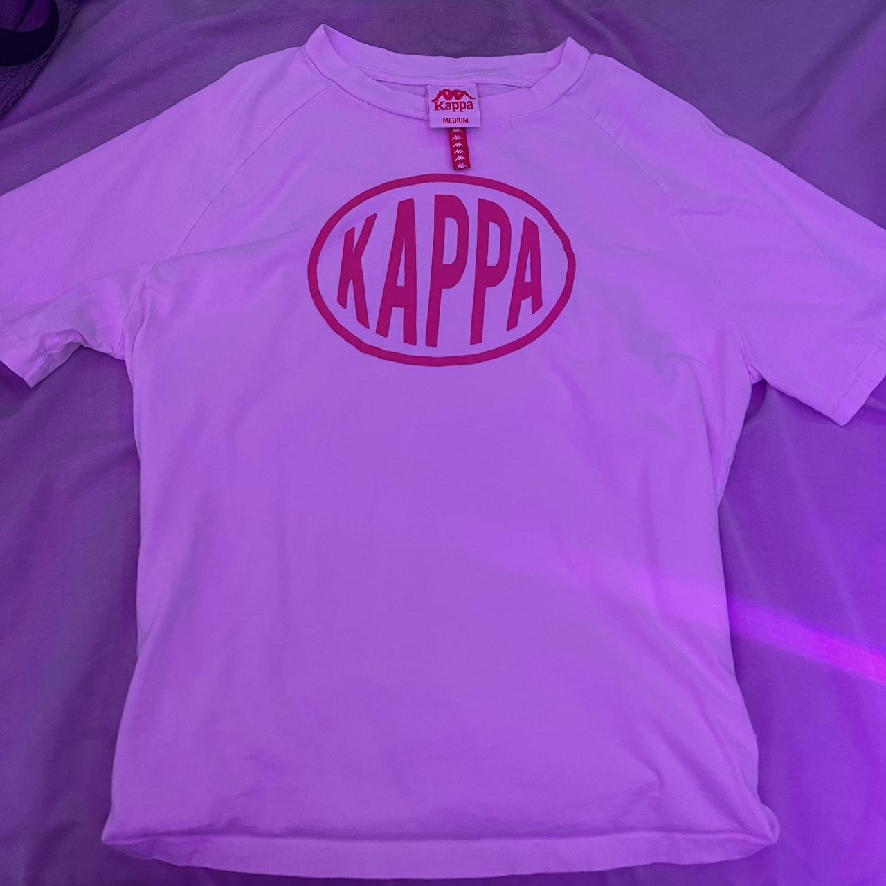 s/m white kappa tee | worn once, will be washed... - Depop