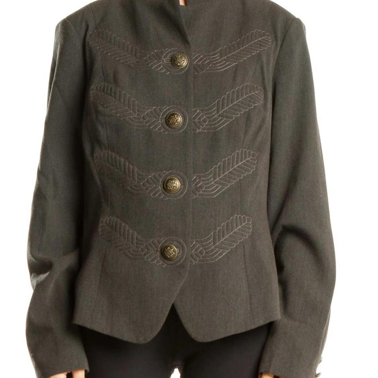 CaBi dark gray military style blazer. Size 6. Top... - Depop