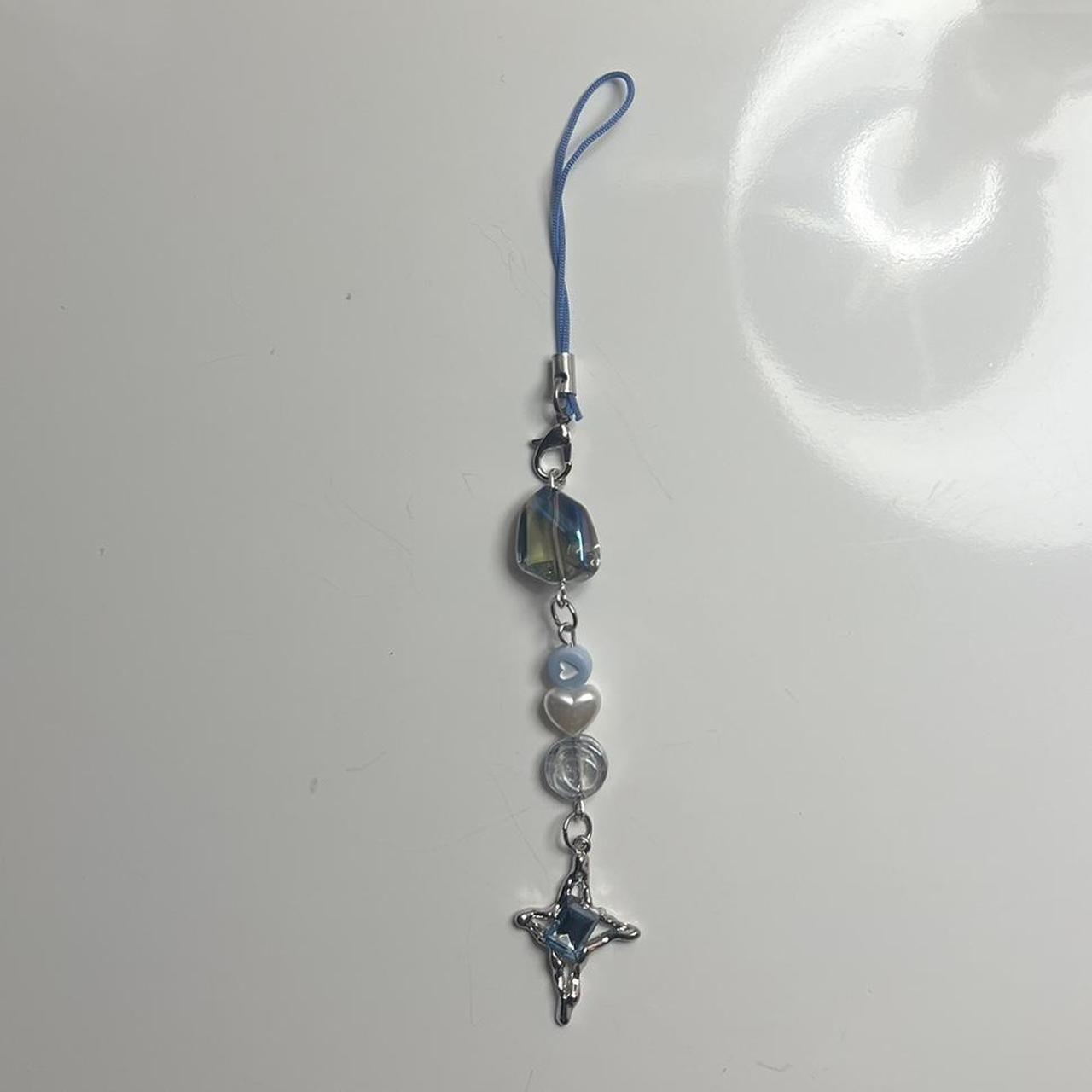 Blue phone charm Made with tarnish free wire and... - Depop
