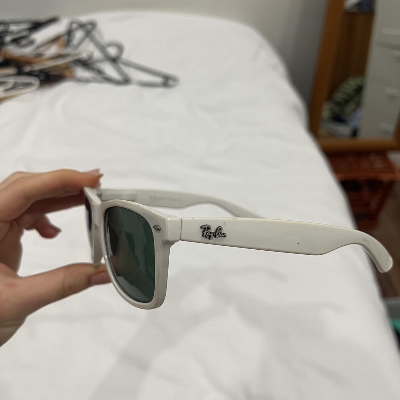 Authentic white Ray bans - Depop