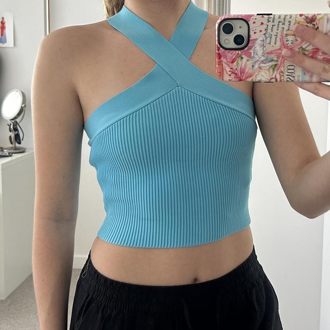 Glassons blue criss cross top Size - S Still has tags - Depop
