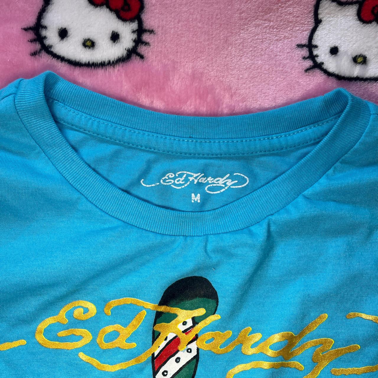 Ed Hardy baby tee with skull and sword design... - Depop