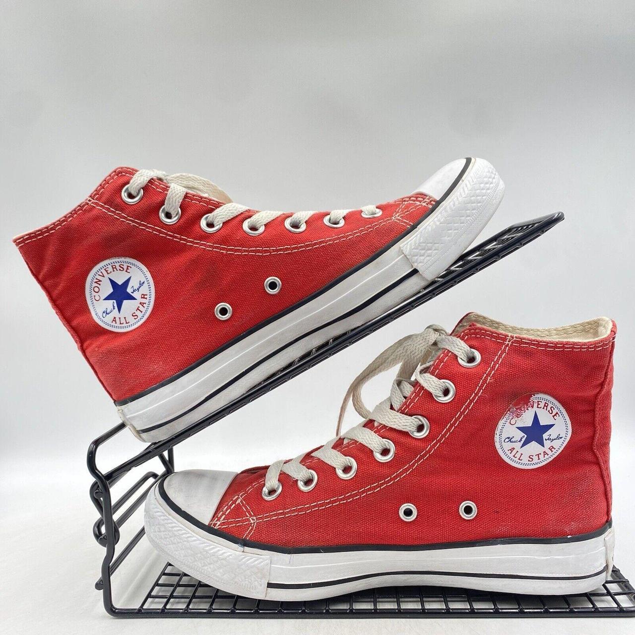 Converse CTAS Red High Top Trainers Size UK 4 Canvas... - Depop