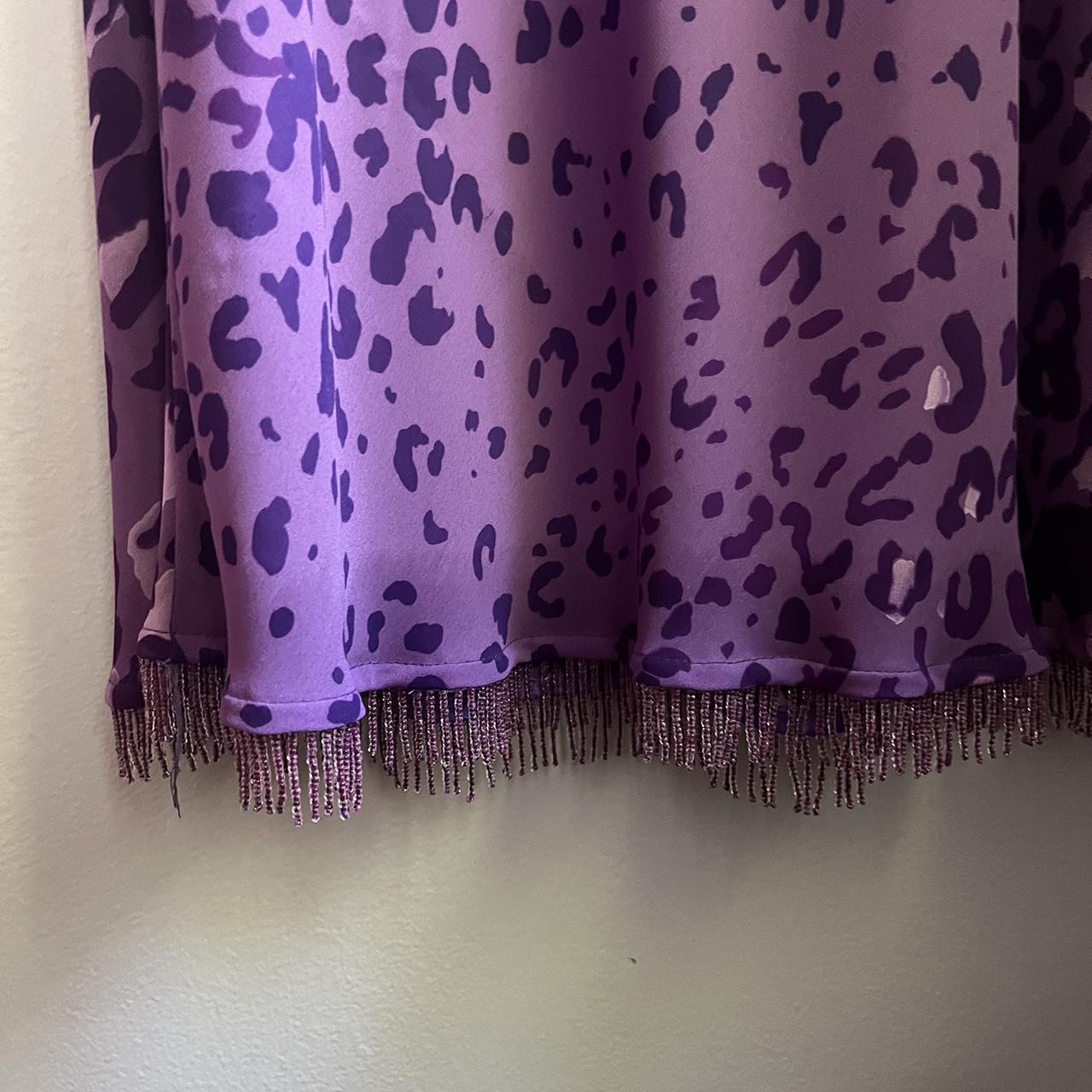 90s purple leopard print dress Branded for... - Depop