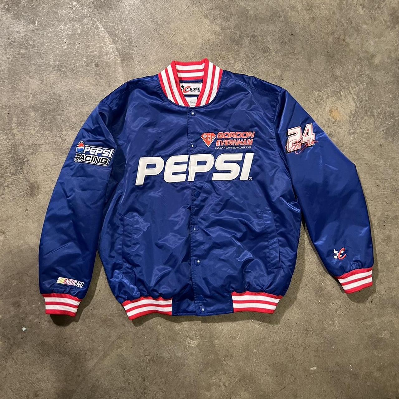 Chase Authentics Men's Blue and Red Jacket | Depop