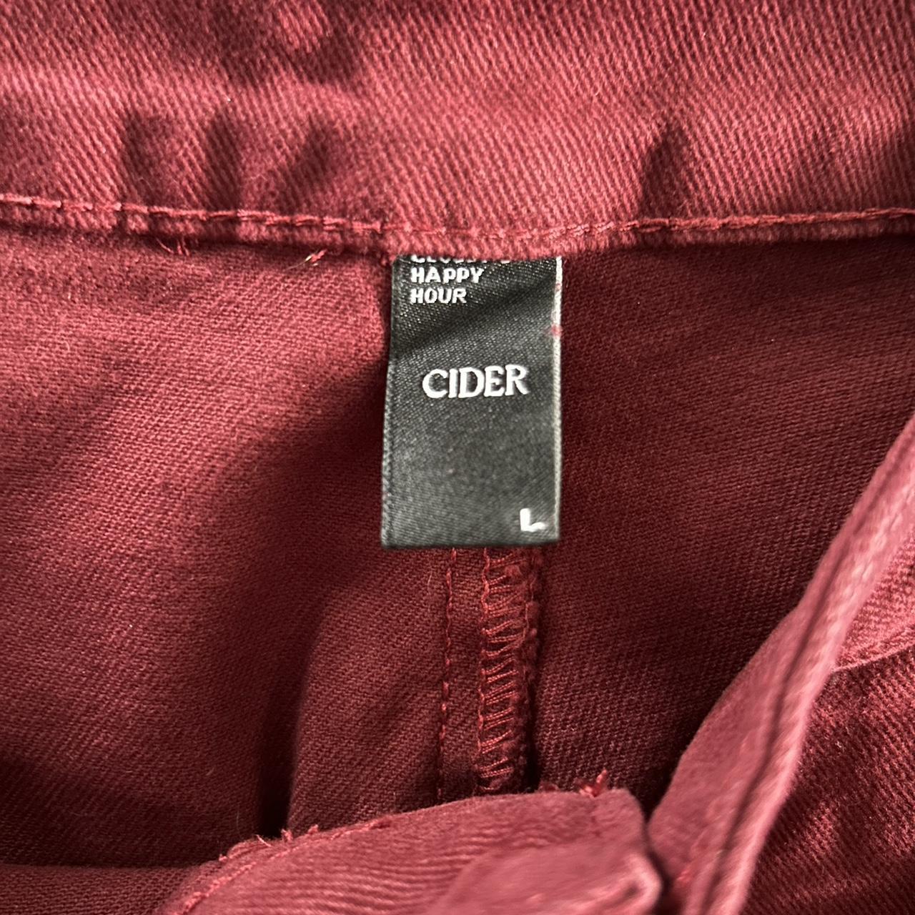 Large Cider lace up thigh slit pants in maroon, worn... - Depop