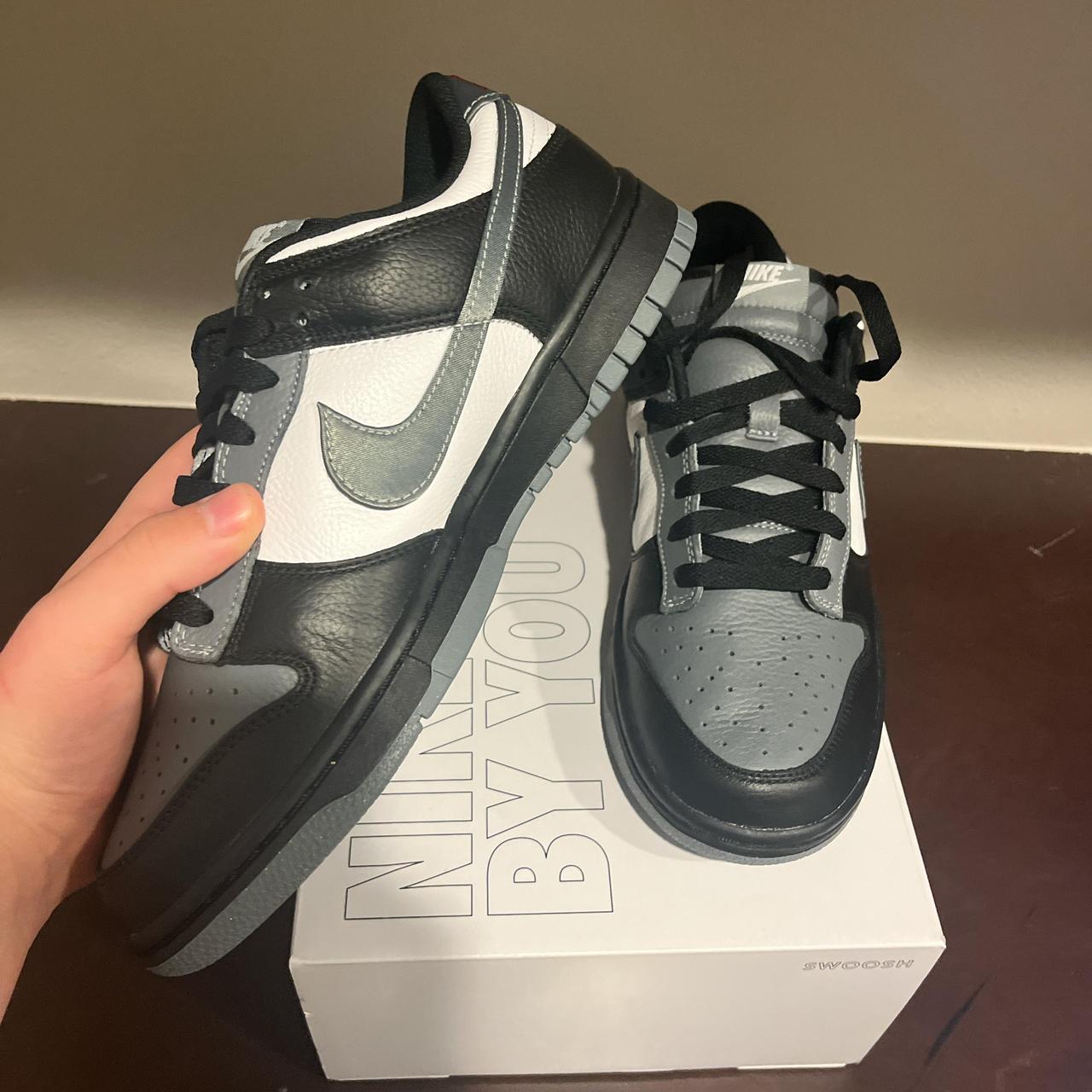 Nike Dunk Low Retro custom Panda trainers in black... | Depop