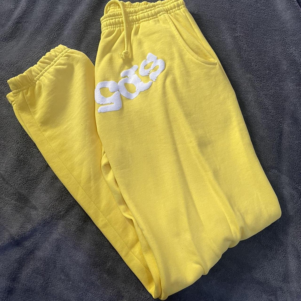 Spider Worldwide Men's Yellow Joggers-tracksuits | Depop