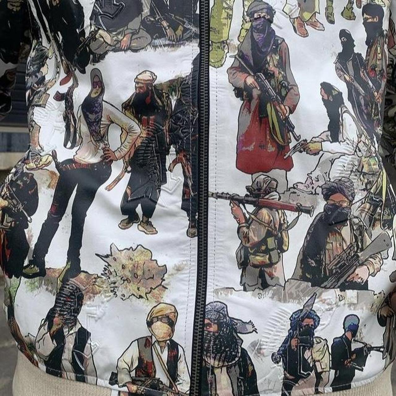 All over Taliban art leather bomber jacket by... - Depop