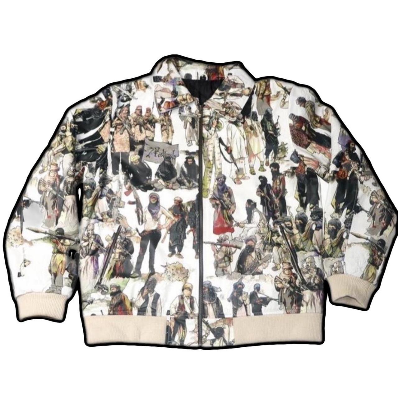 All over Taliban art leather bomber jacket by... - Depop