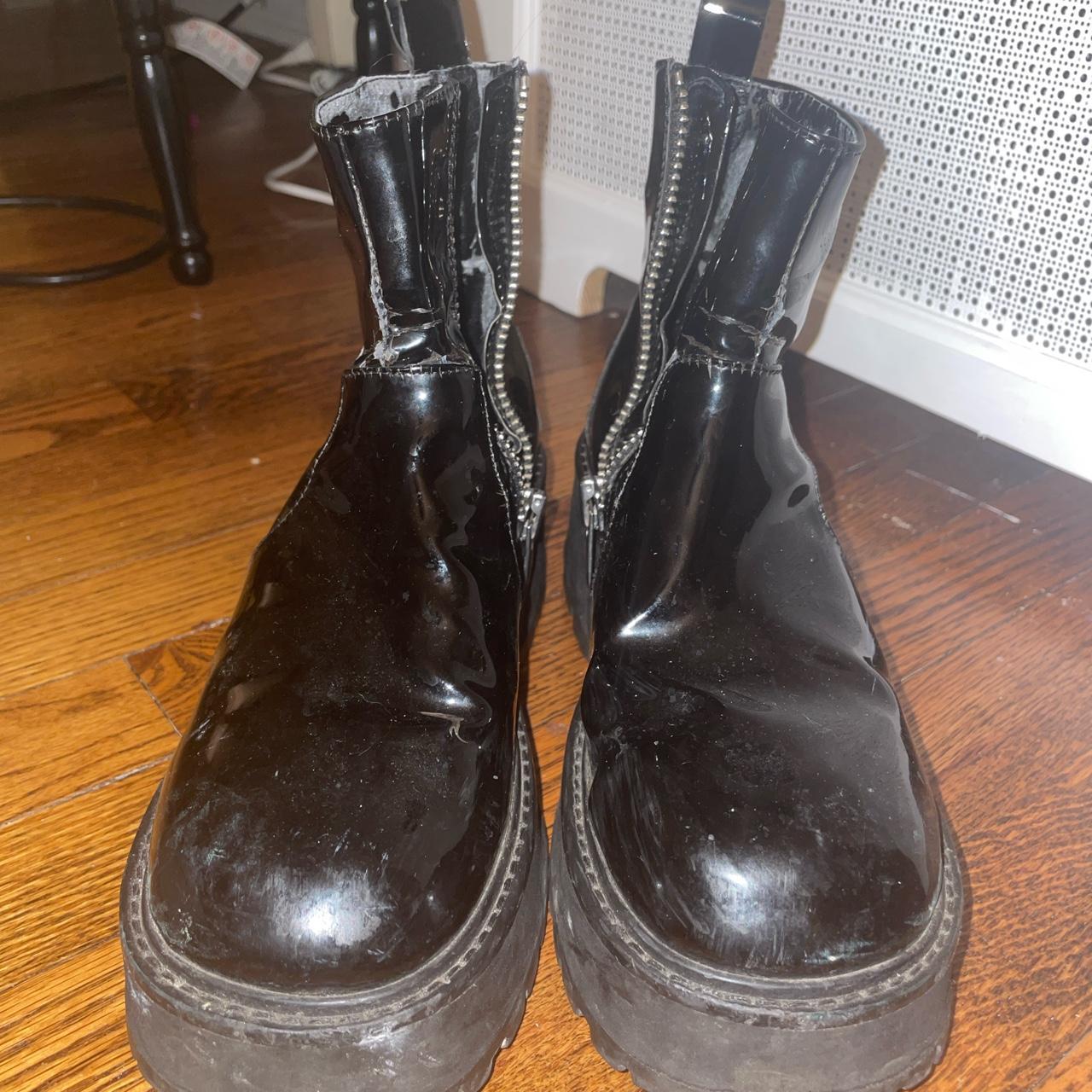 unif dada patent leather combat boots. the perfect... - Depop