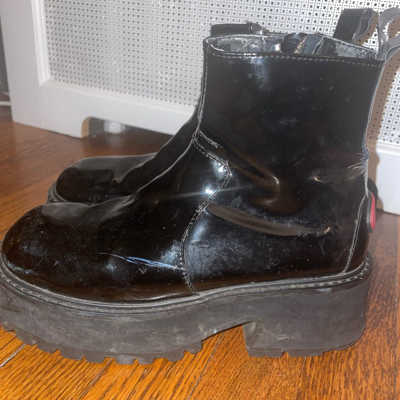 unif dada patent leather combat boots. the perfect... - Depop