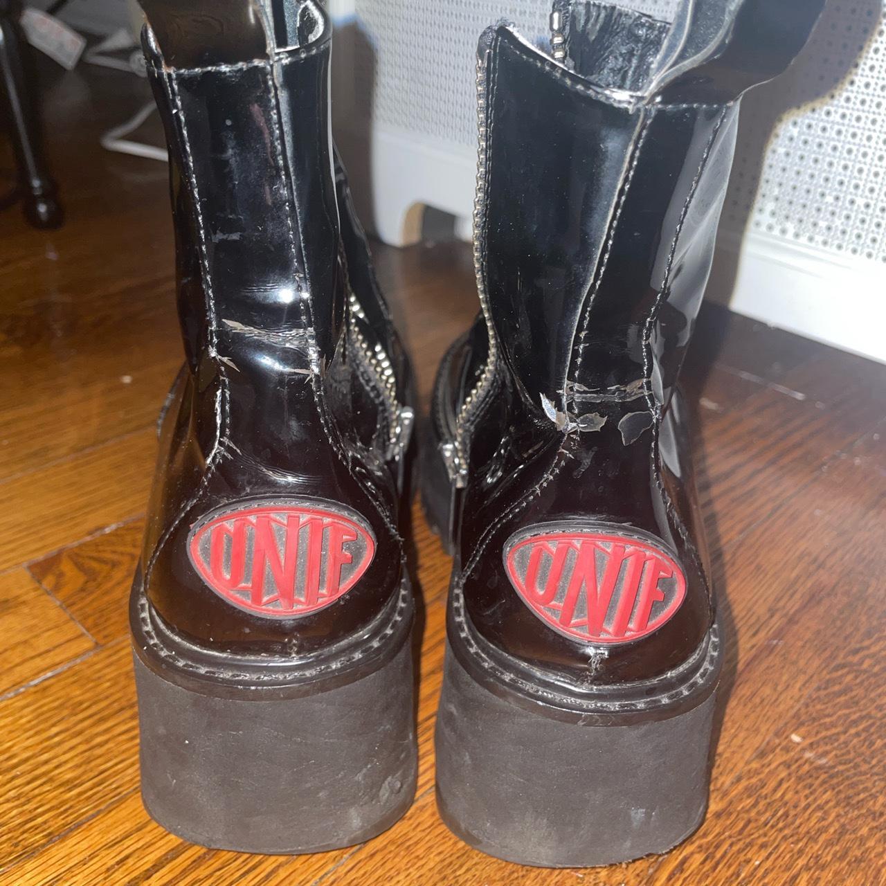 unif dada patent leather combat boots. the perfect... - Depop