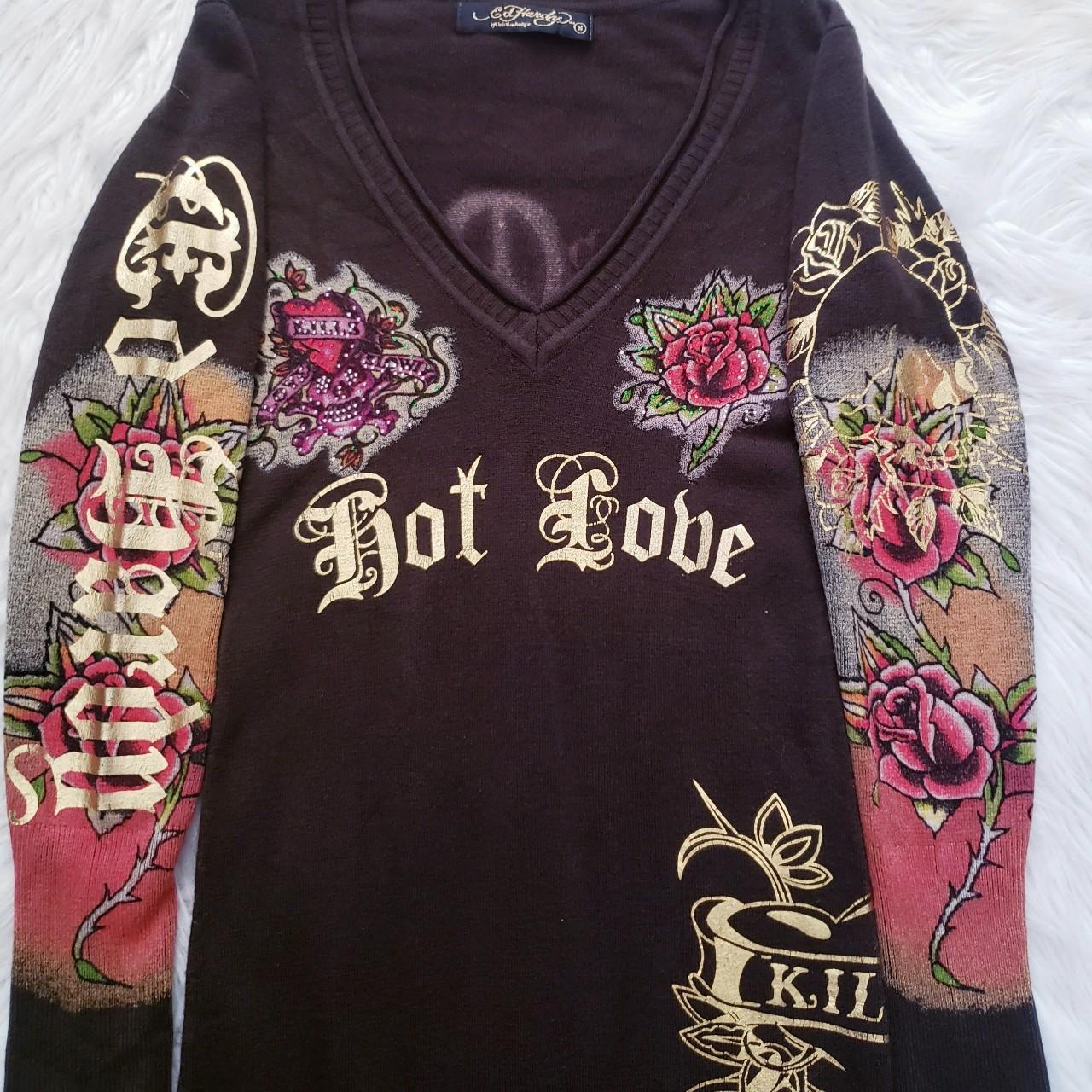 Rare vintage y2k Ed Hardy long sleeve dress size... - Depop