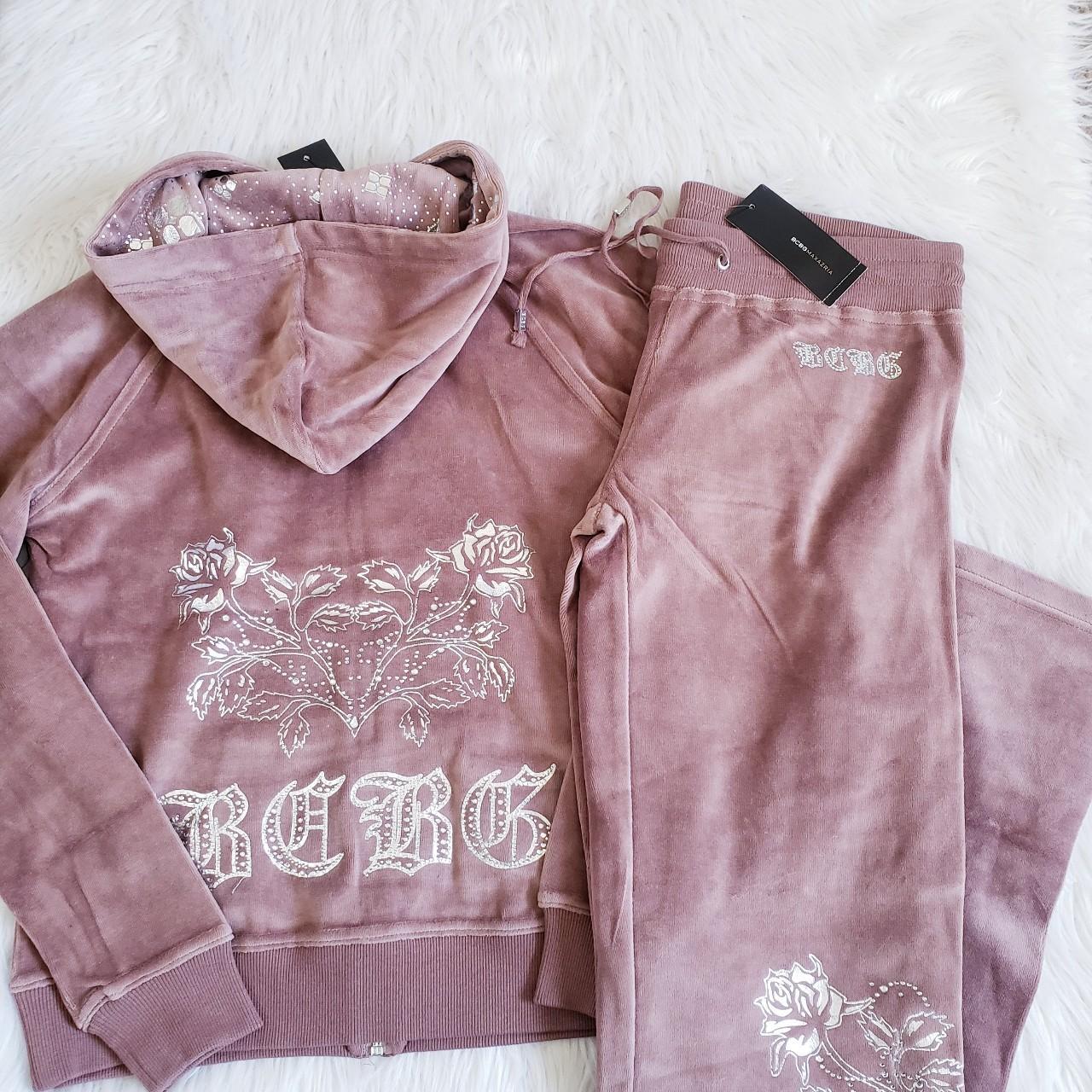 New with tags BCBG brown velour tracksuit size... - Depop