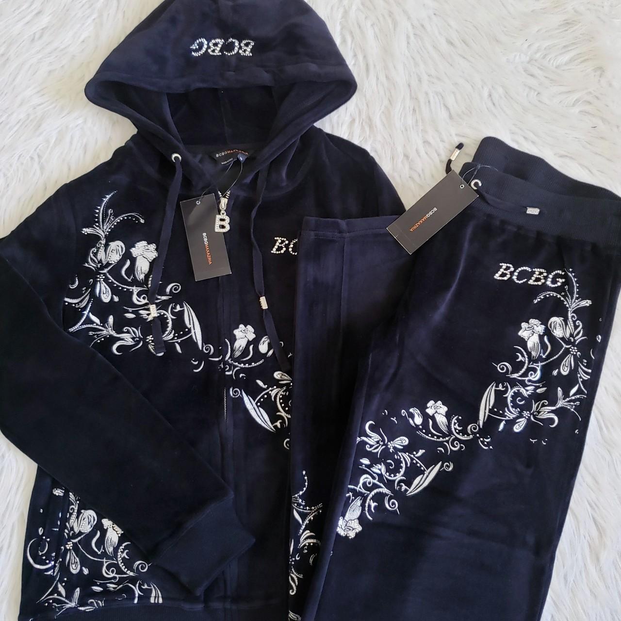 Brand new BCBG black velour tracksuit size... - Depop
