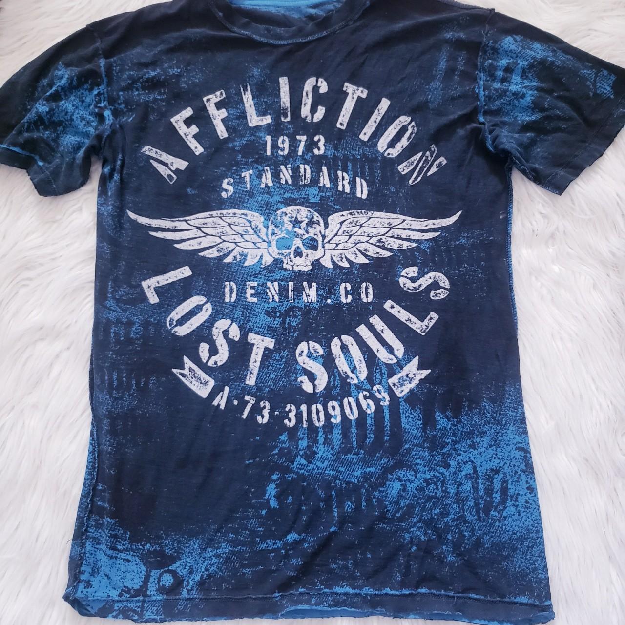 Men's reversible affliction shirt. 2 different... - Depop