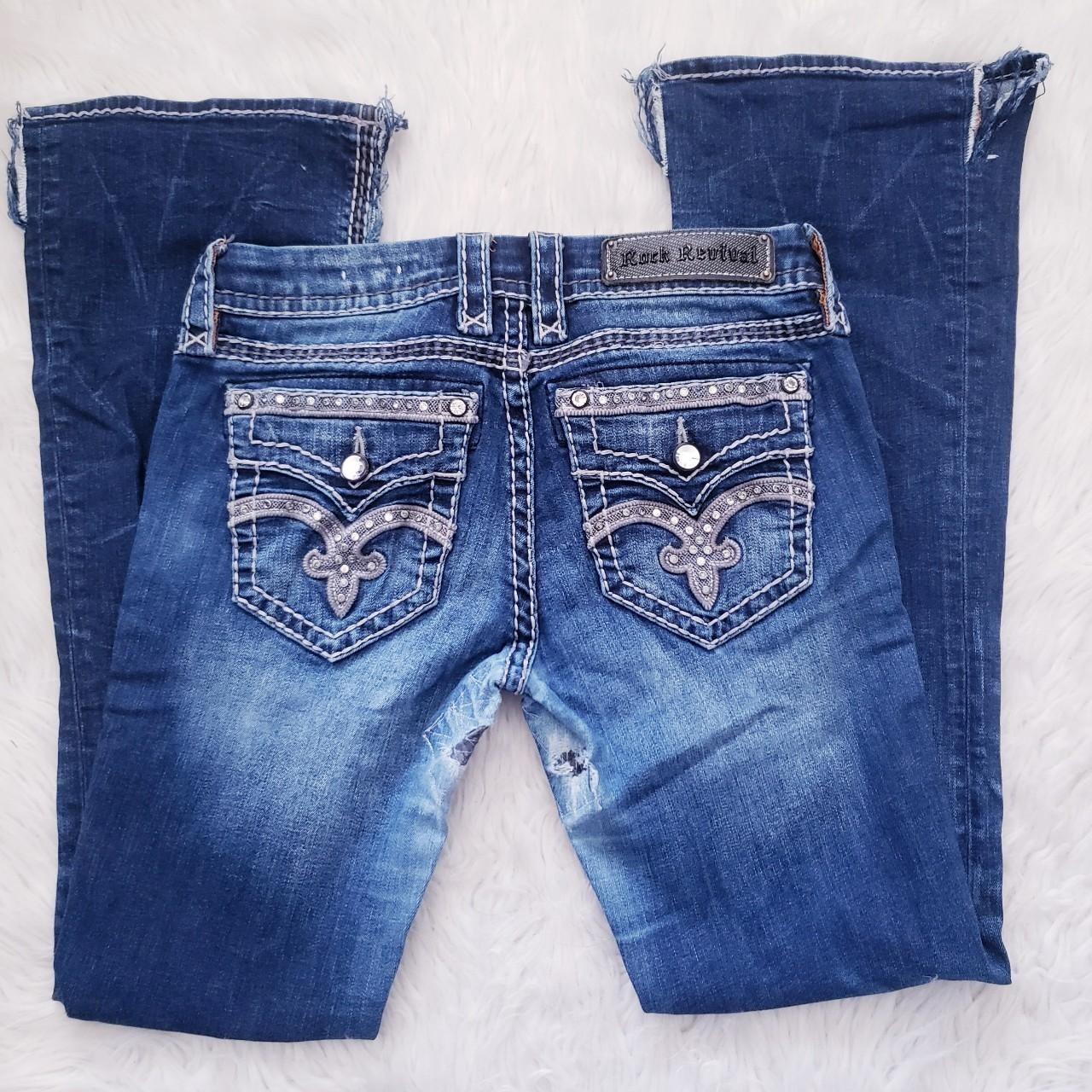 Y2k Rock revival bootcut jeans size 28. In fair... | Depop
