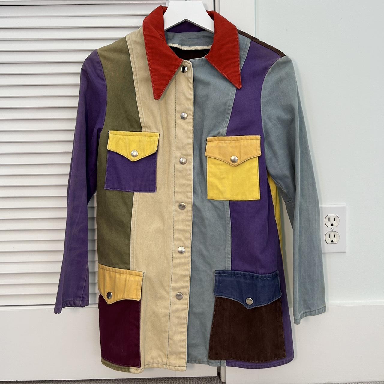 Vintage Patchwork Jacket Multi-colored and Carrie... - Depop