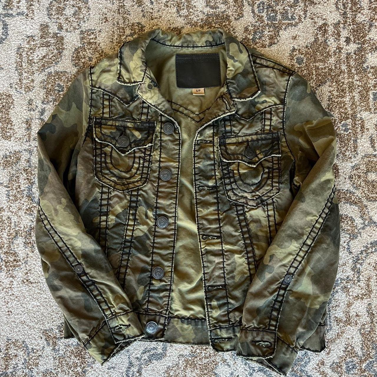 True Religion camo super t trucker Jacket... - Depop