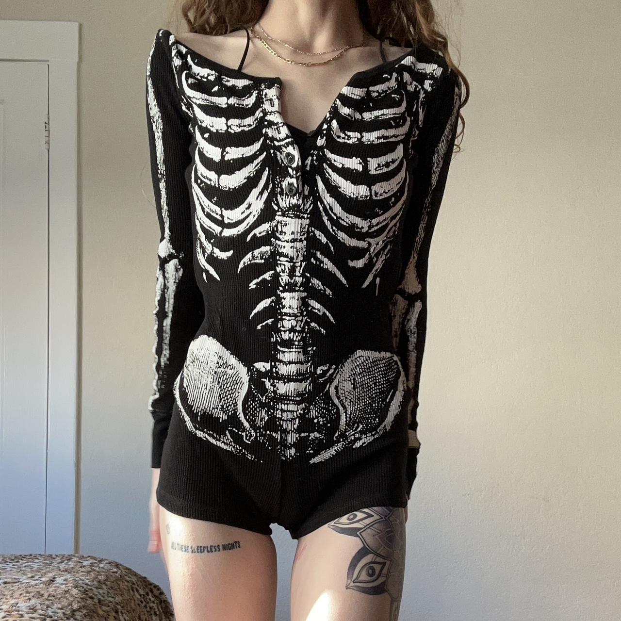 Dollskill skeleton bodysuit •dope af skeleton... - Depop