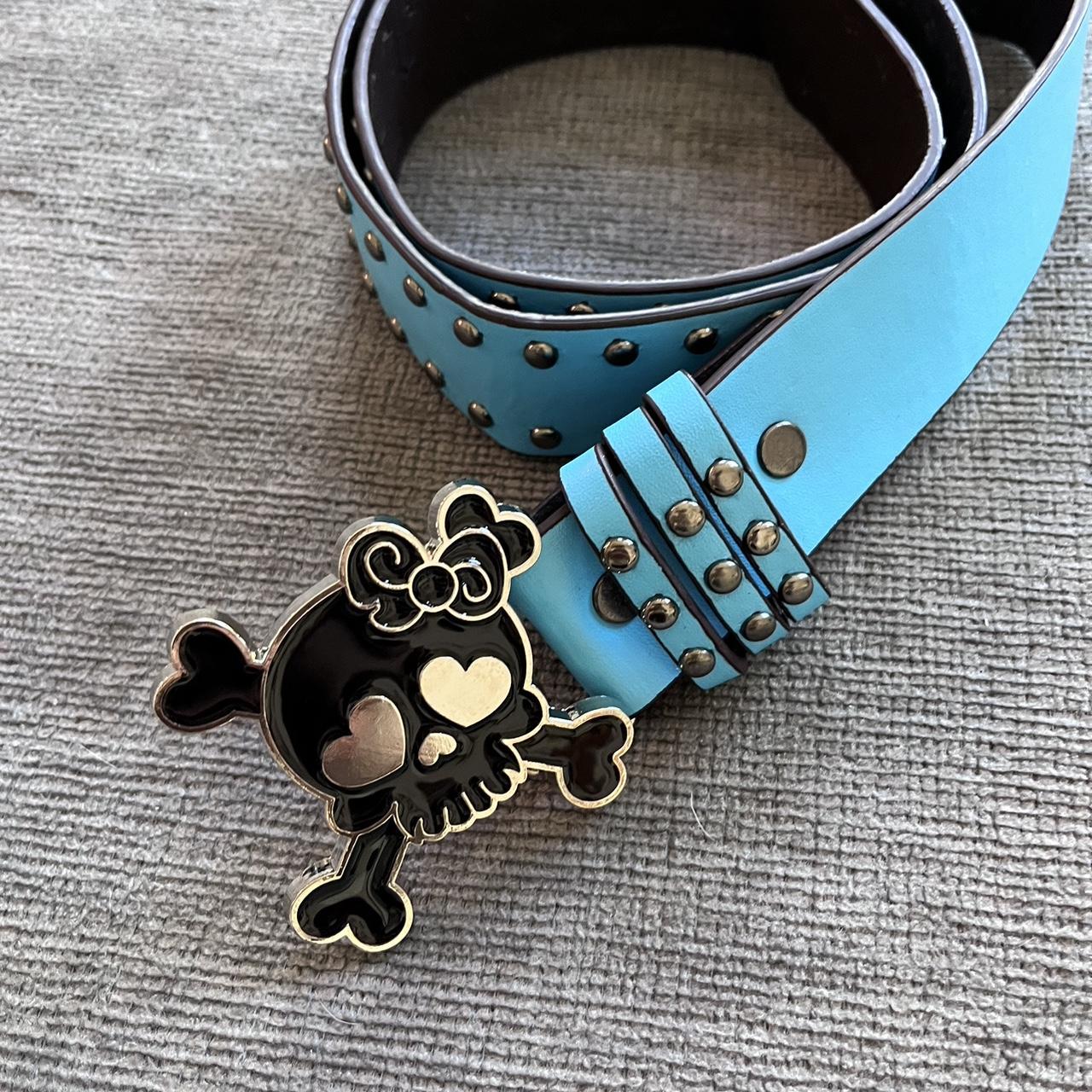 Blue monster high studded belt Size 110, fits waist... - Depop