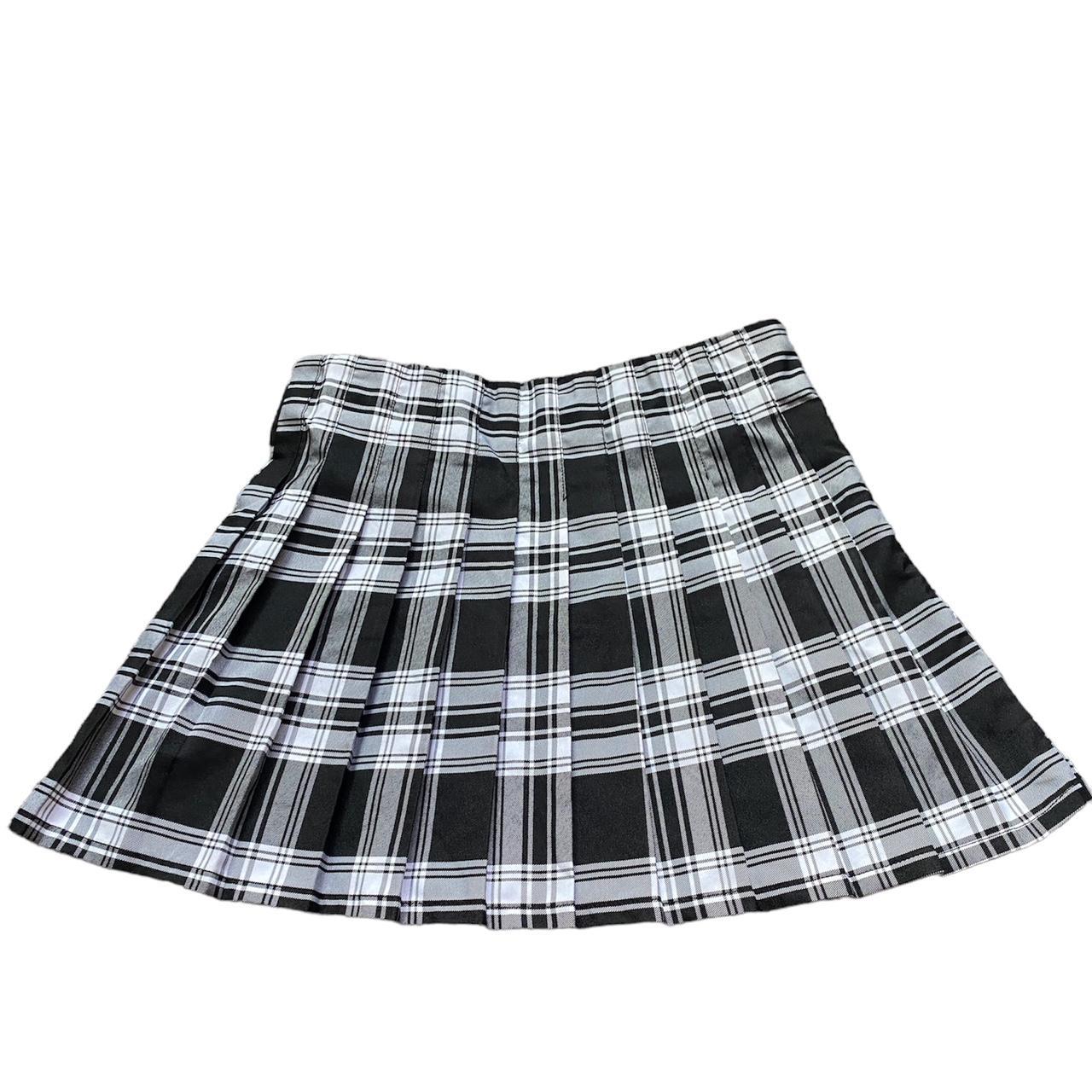 Perfect pleated plaid skirt🖤 Black and white plaid... - Depop