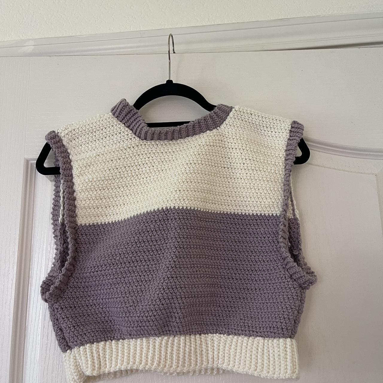hand made sweater vest, size small, willing to... - Depop