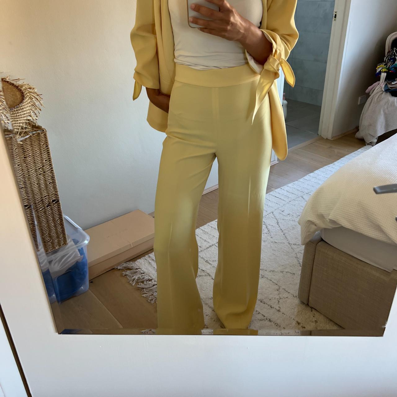 ZARA LEMON SUIT PANTS SIZE XS TAG STILL ATTACHED,... | Depop