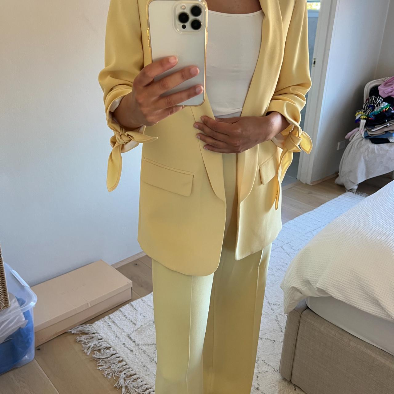 ZARA LEMON SUIT PANTS SIZE XS TAG STILL ATTACHED,... | Depop