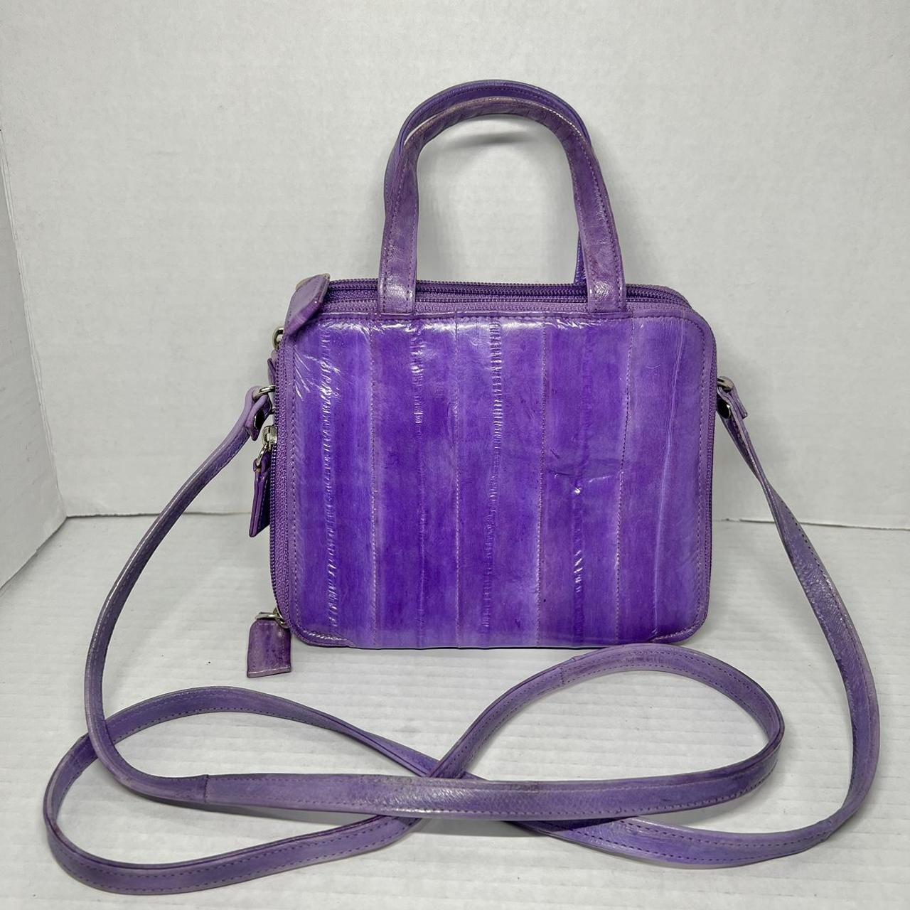 Vintage Lee Sands Genuine Eel Skin Leather Handbag... - Depop