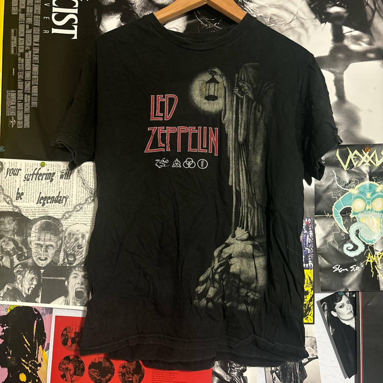 Led Zeppelin band tee - black and red #LedZeppelin... - Depop