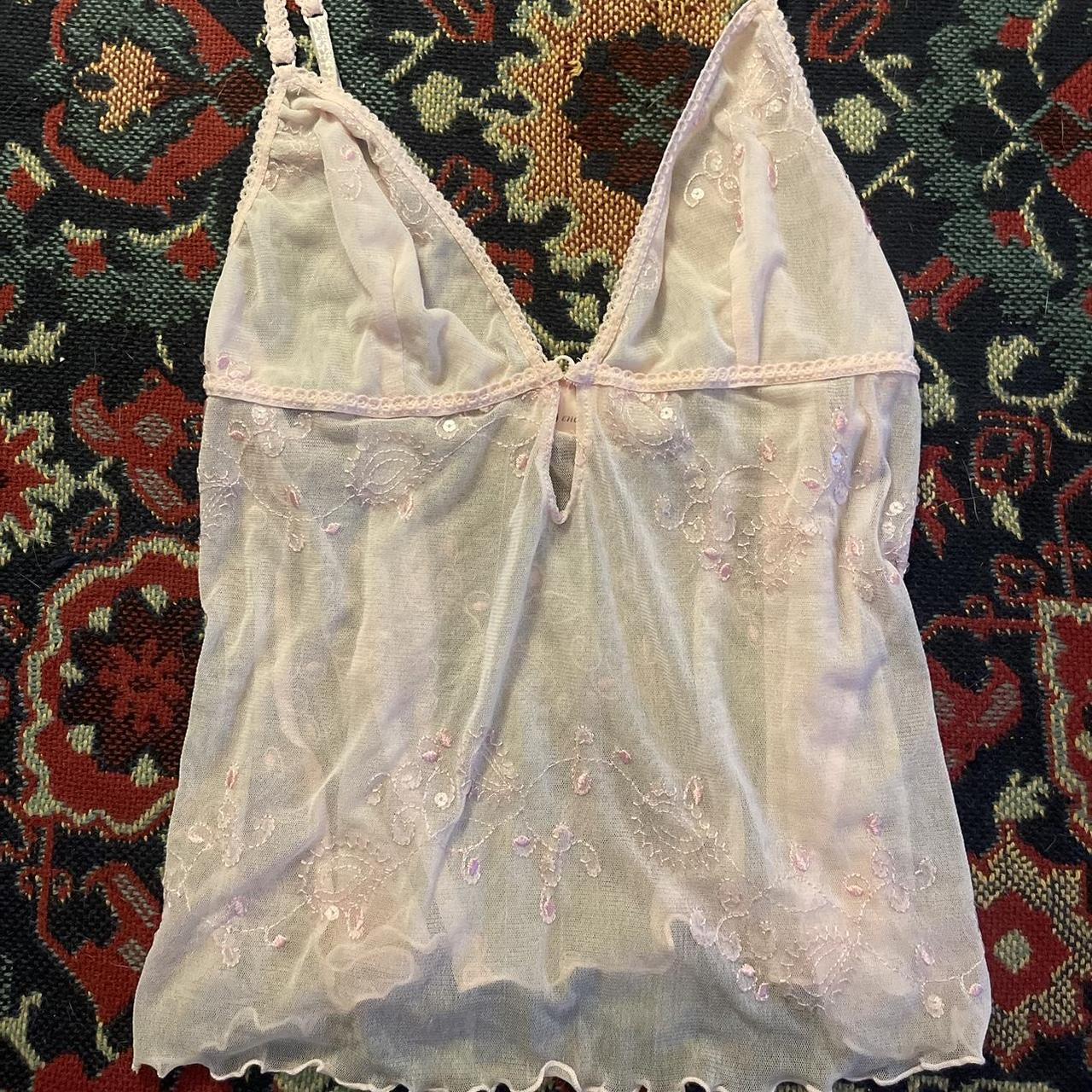 Enchanted mesh tank with sequin designs #y2k #coquette - Depop
