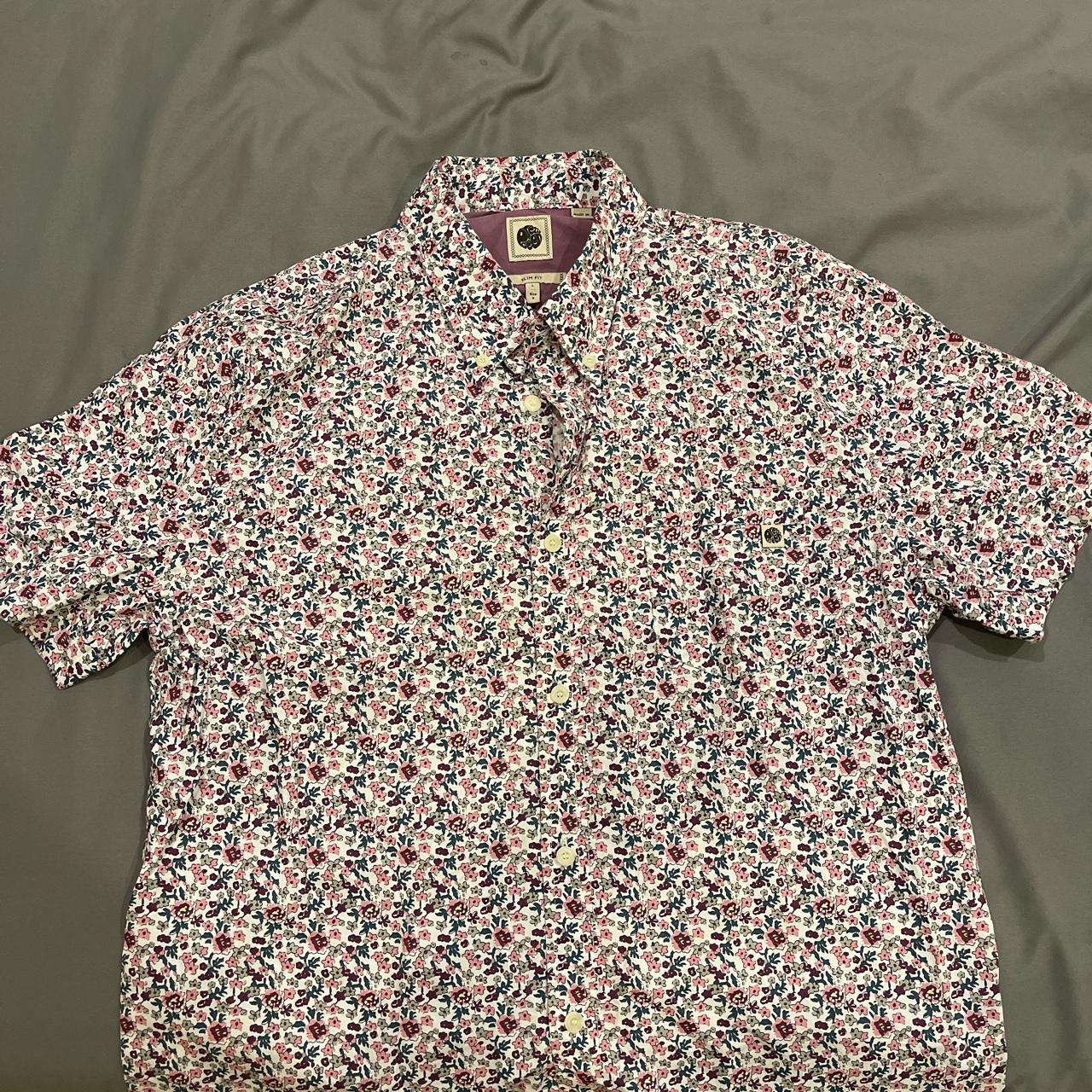 PRETTY GREEN FLORAL SHIRT SIZE LARGE LIKE... - Depop