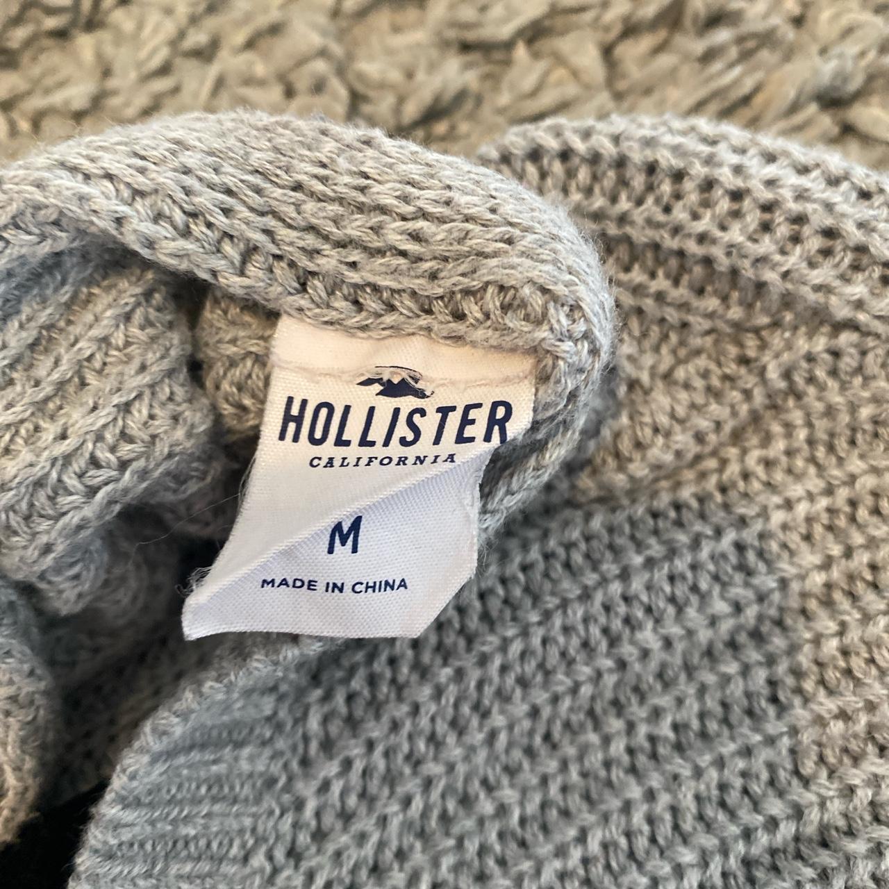 Grey Hollister knitted jumper Twist back / backless... - Depop