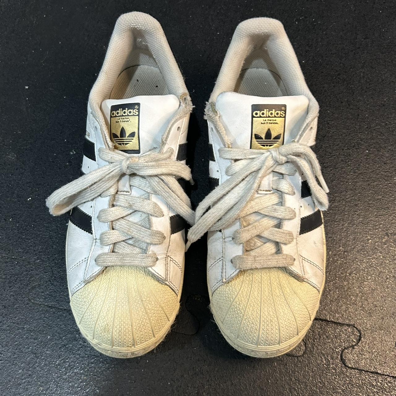 Y2K Adidas Superstar trainers in white and... | Depop