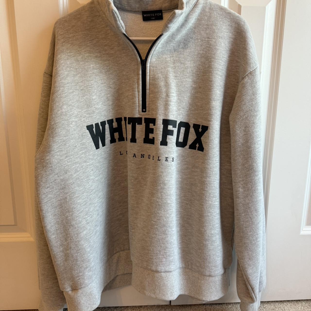 Grey White Fox quarter zip Size s/m Perfect... | Depop