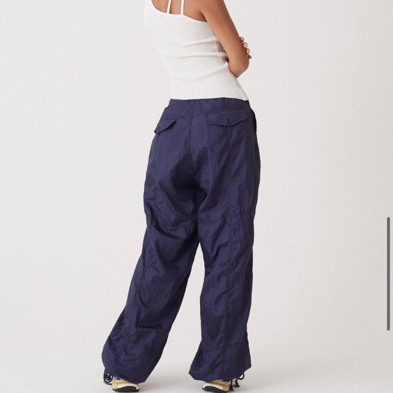 motel rocks navy parachute cargo pants - Depop