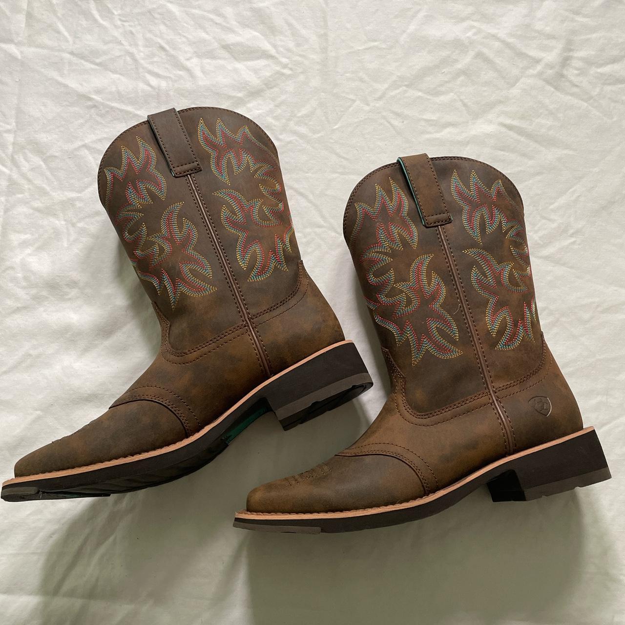 Ariat Women's Brown and Red Boots | Depop