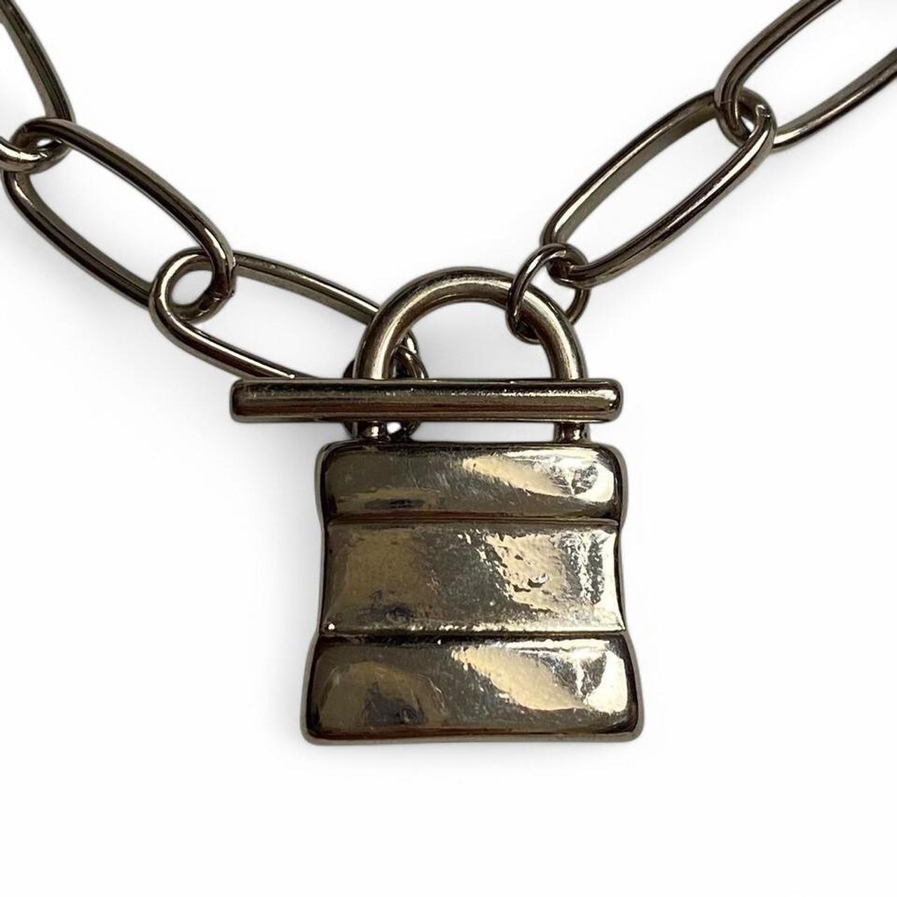 Forever 21 silver chain lock necklace.... | Depop