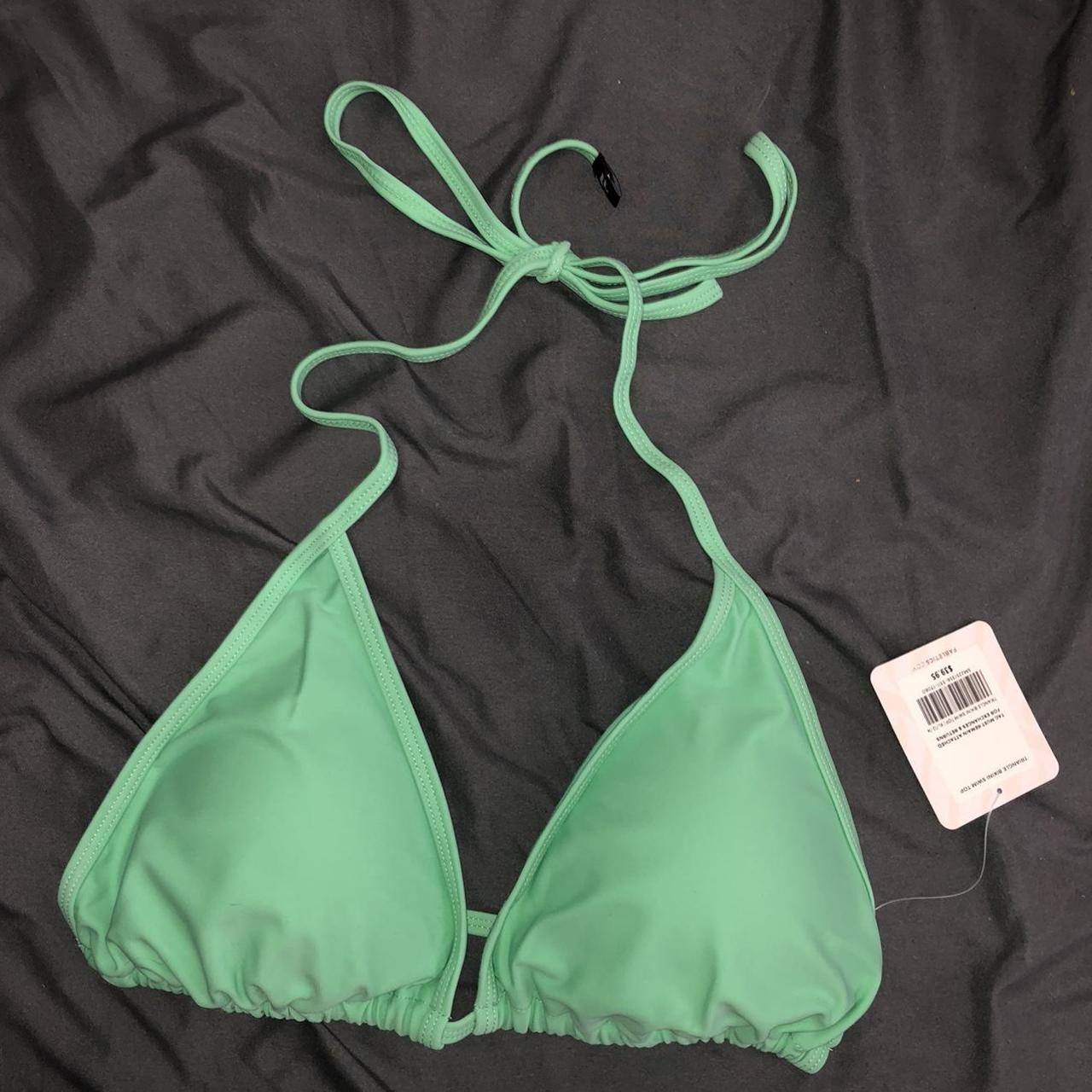 💚super cute minty green triangle bikini top🤍 ~brand... - Depop