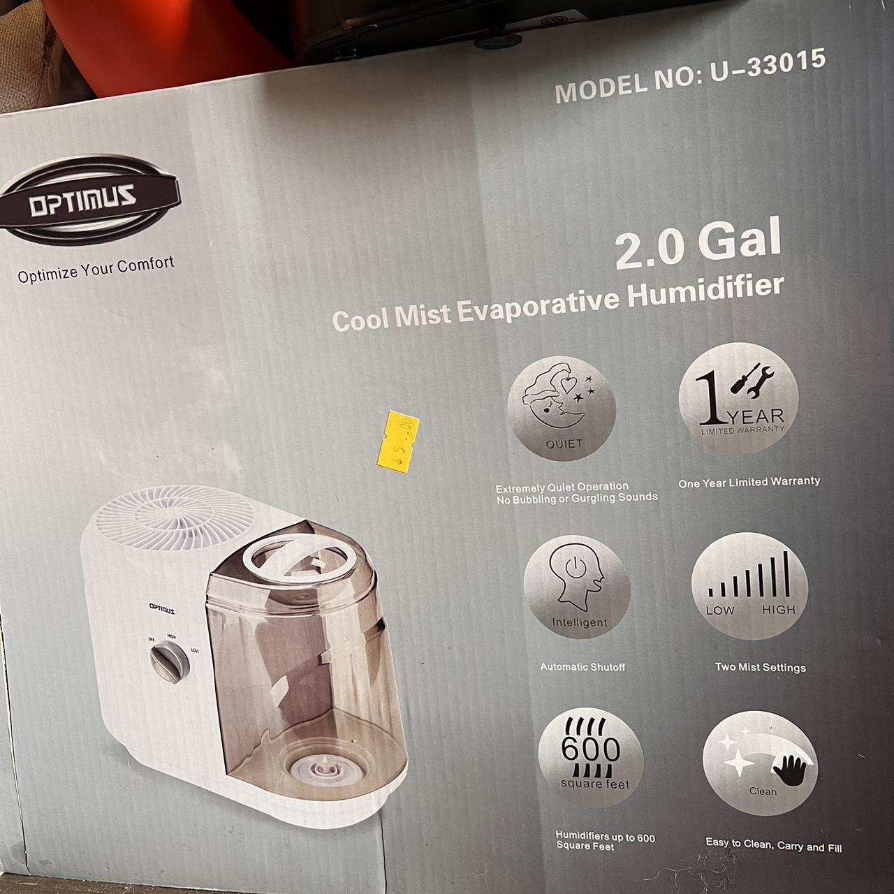 Optimus Cool Mist Evaporative Humidifier the box... - Depop