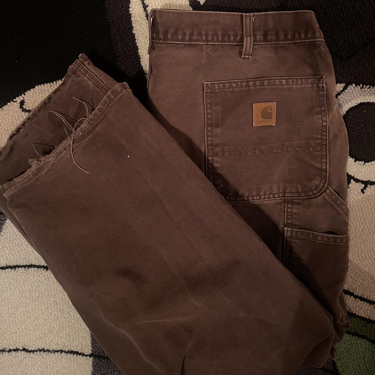 Carhartt Brown Carpenter Pants 40X30 #carhartt... - Depop