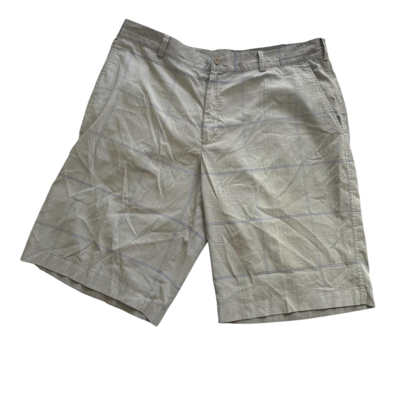 Vintage Nike golf jorts Grey white stripe blue Size 38 | Depop