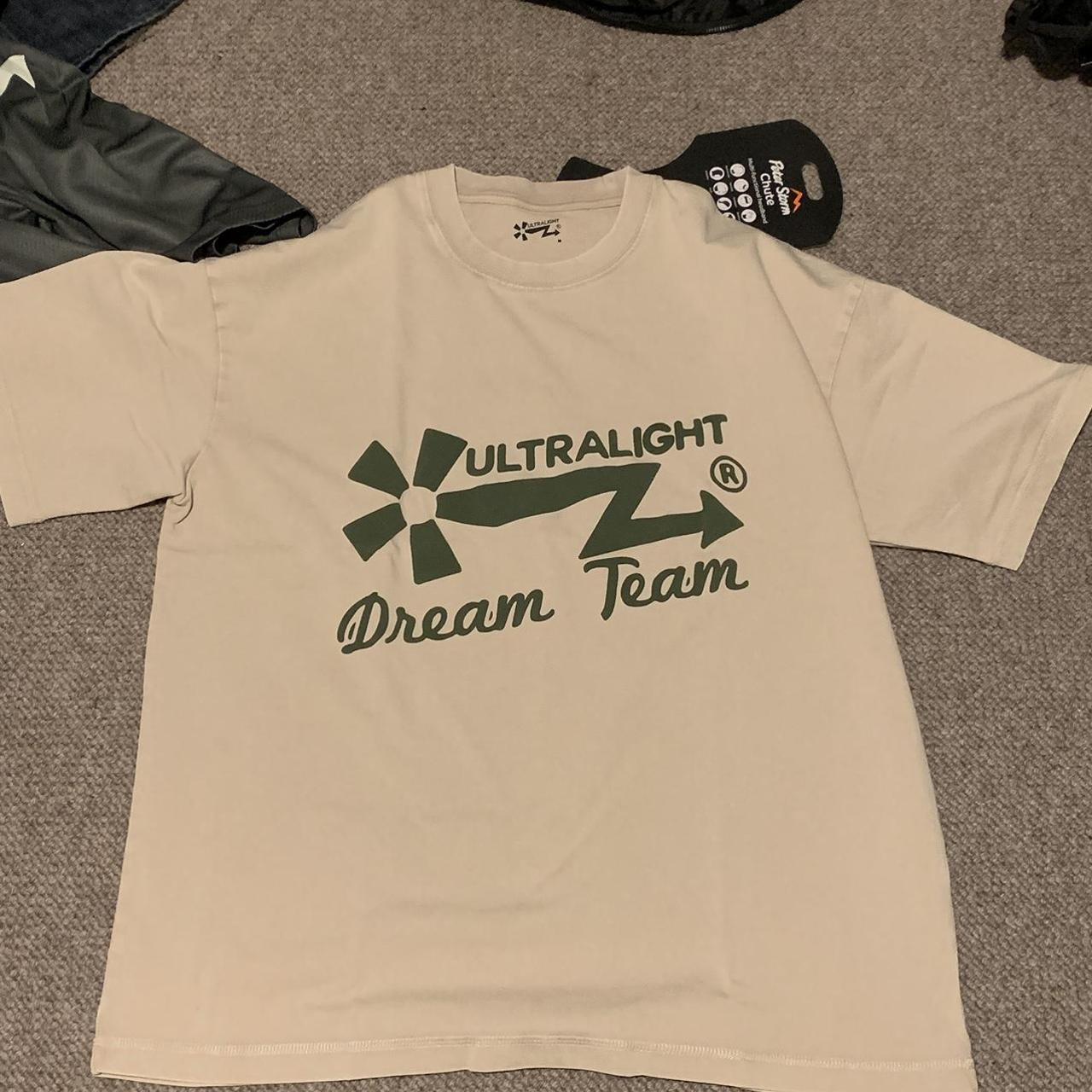 Ultralight Ldn Dream Team beige tee... - Depop